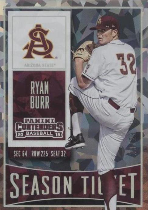 2015 Panini Contenders - Season Ticket Ryan Burr #62 Cracked Ice /23 ...