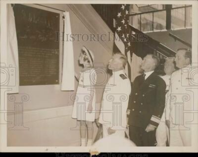 1937 Press Photo Unveiling of U.S.S. President Lincoln memorial tablet ...