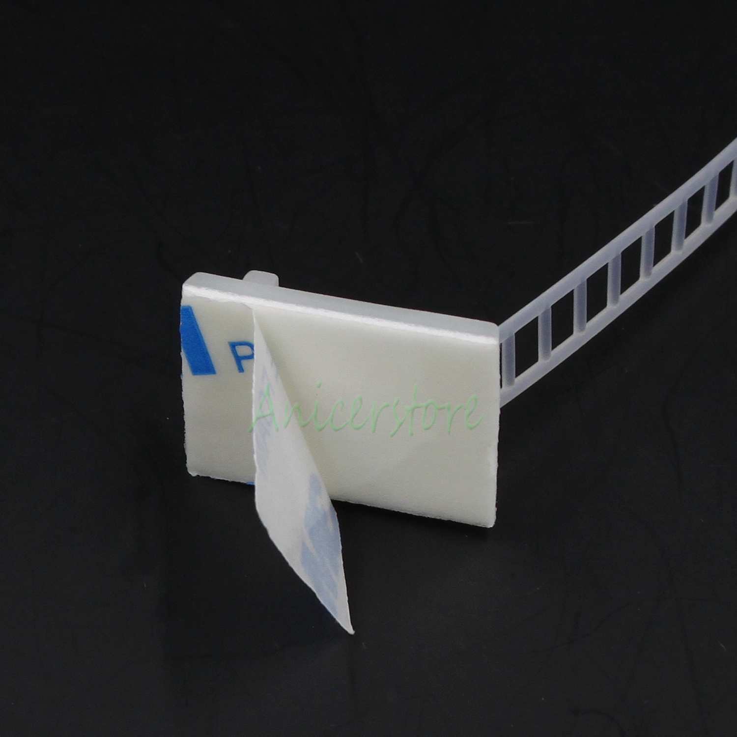 50-Pieces Self Adhesive Adjustable Wire Fixing Clamp Cable Tie Mount ...