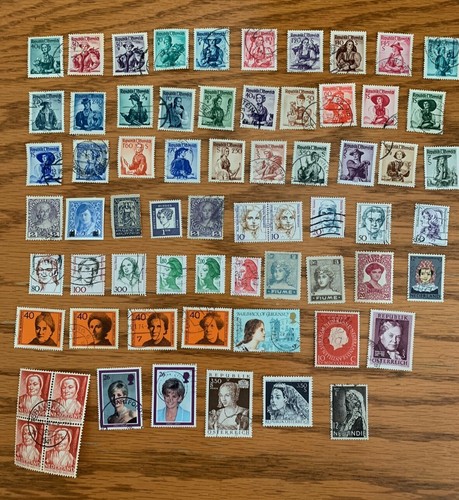 Topical women on stamps set 60+ stamps: Austria, Bosnia, Netherlands ...