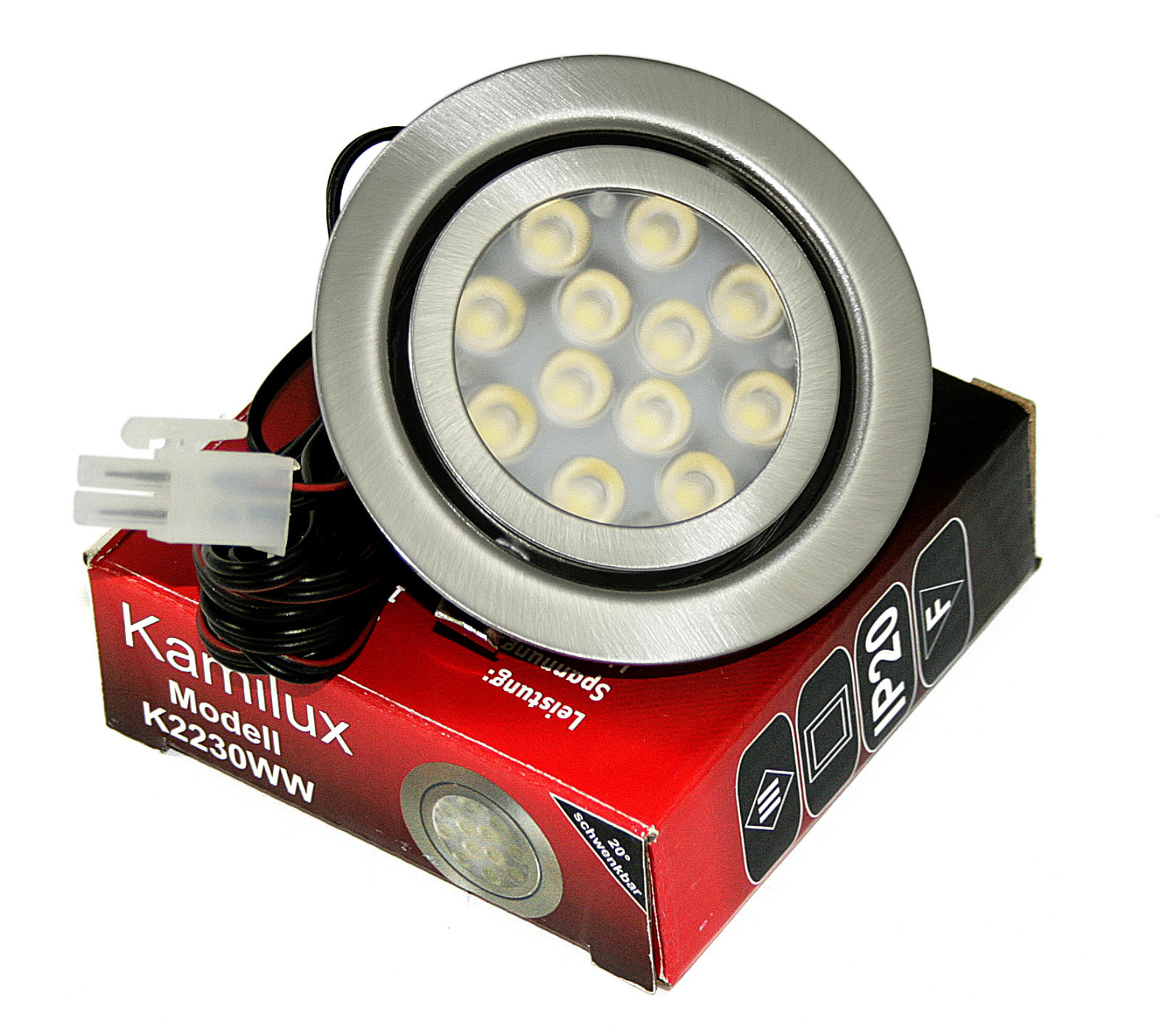 LED Lampe Encastrée Basse Moo 12V 3W=30W 20° Pivotant Inclus ...