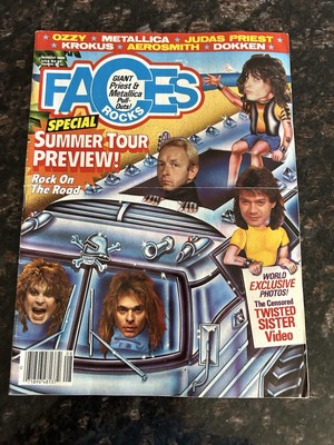 Faces Rocks Magazine August 1986 Metallica, Van Halen, Priest, Twisted ...