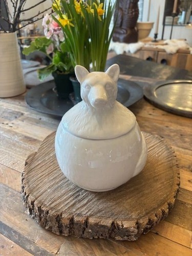 IMM Living White Ceramic Fox Storage Box – Covered Jar | eBay