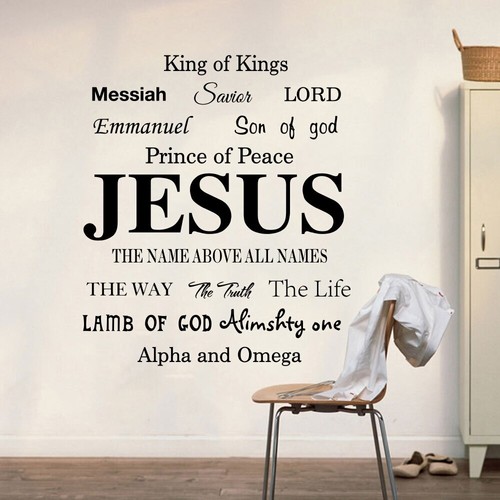 Modern Jesus Name Messiah God Words Wall Sticker Bedroom Jesus Lord ...