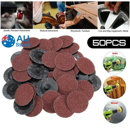 50PCS 2Inch 36 Grit Roloc Type R Roll Lock Disc Pads Sanding Abrasive ...