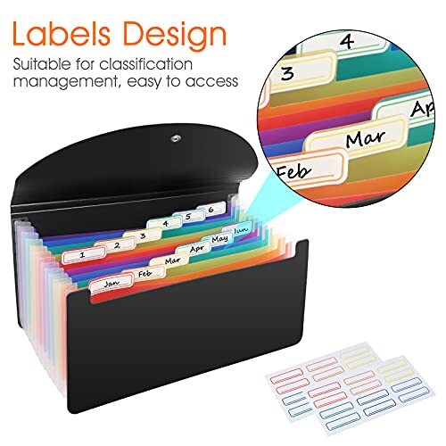 2 Pack 13 Pockets A6 Mini Coupon Organizer Wallet Expandable Accordion ...