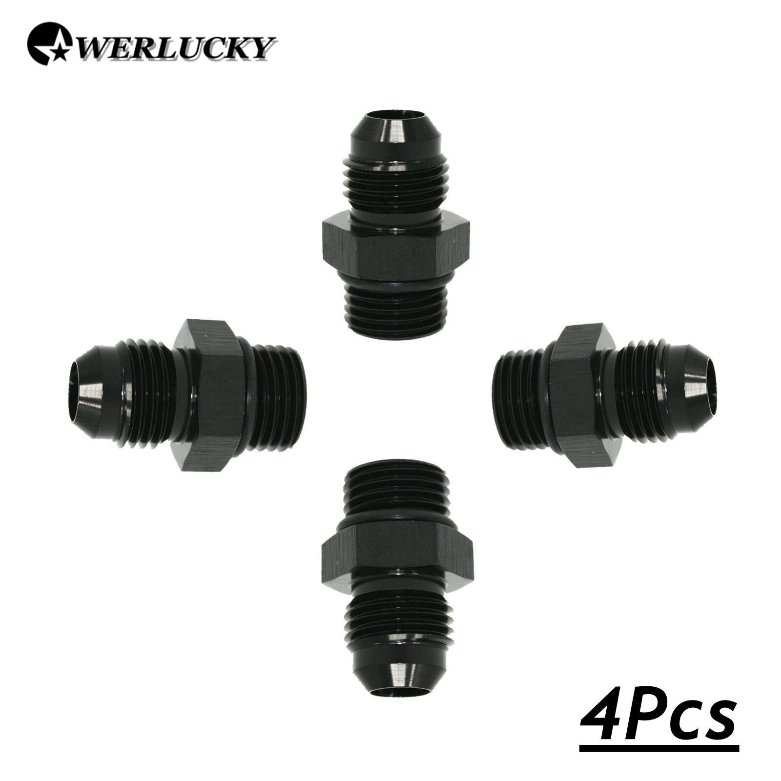 (4-Pack) ORB-6 O-ring Boss AN6 6AN to AN6 6AN Male Adapter Fitting ...