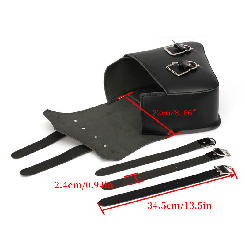 A Pair of Motorcycle Saddlebags Side Tool Bag PU Leather Bags left ...
