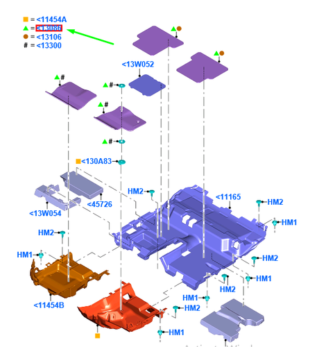 FORD KUGA MK2 C520 Floor Mat Set LHD 1928460 EJ54-130D00-BB3JA6 NEW ...