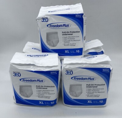 Essentials 360 Freedom Plus Pull-On Protective Underwear XL 5 Pack 50 ...