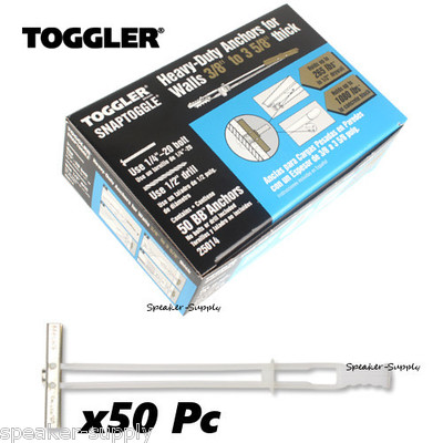 Toggler SnapToggle BB 1/4" Toggle Bolts Heavy Duty Anchors 50 Pc 25014 ...