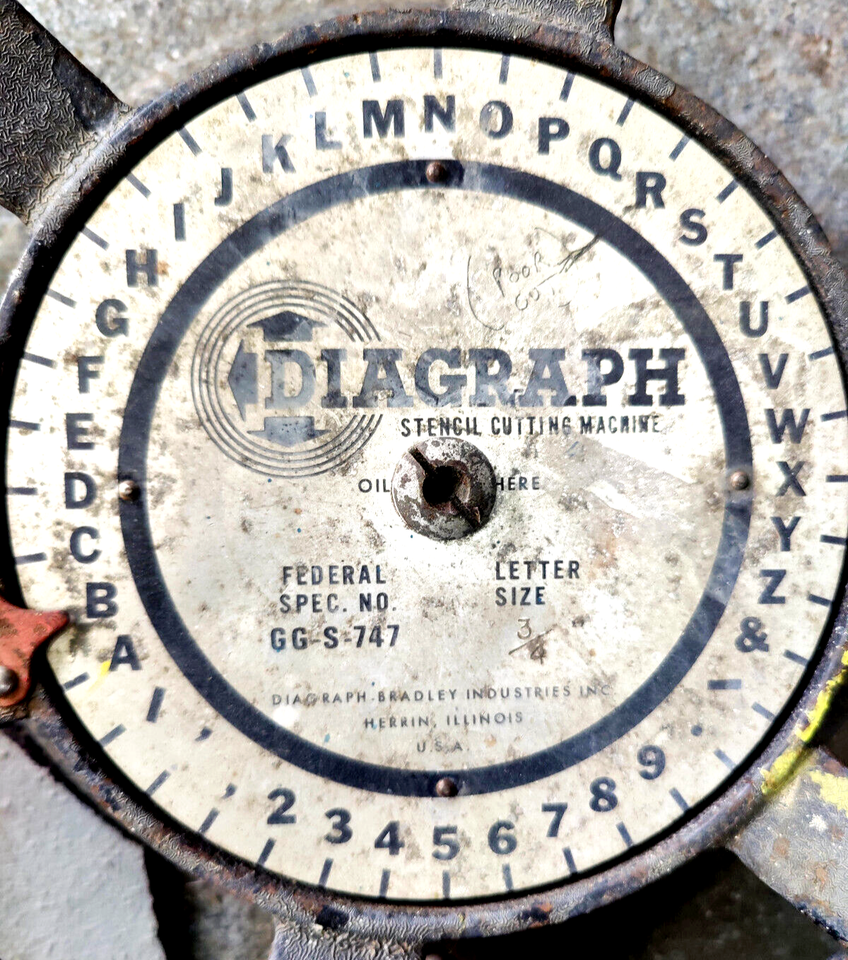 Diagraph Bradley Industries INC. Stencil Cutting Machine 3/4" GG-S-747 ...