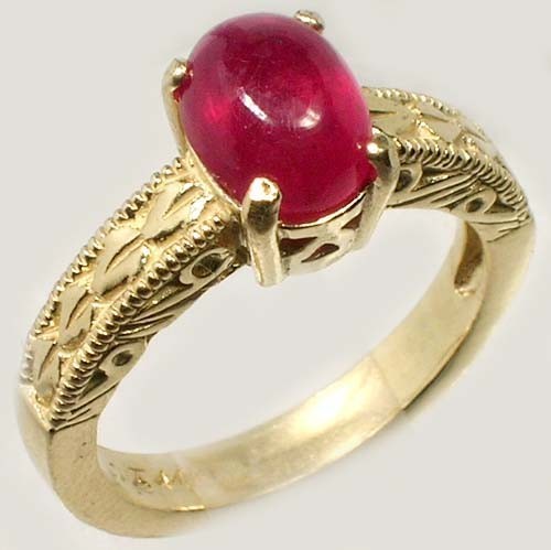 Antique 18thC 3½ct Ruby+14kt Gold Ring Ancient India Hindu Ratnaraj ...