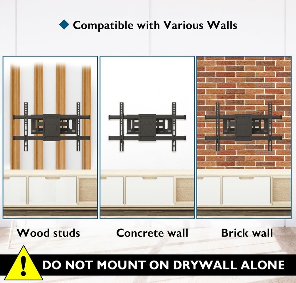 BONTEC TV Wall Bracket for 32-85 Inch LED LCD, Full Motion Swivel Tilt ...