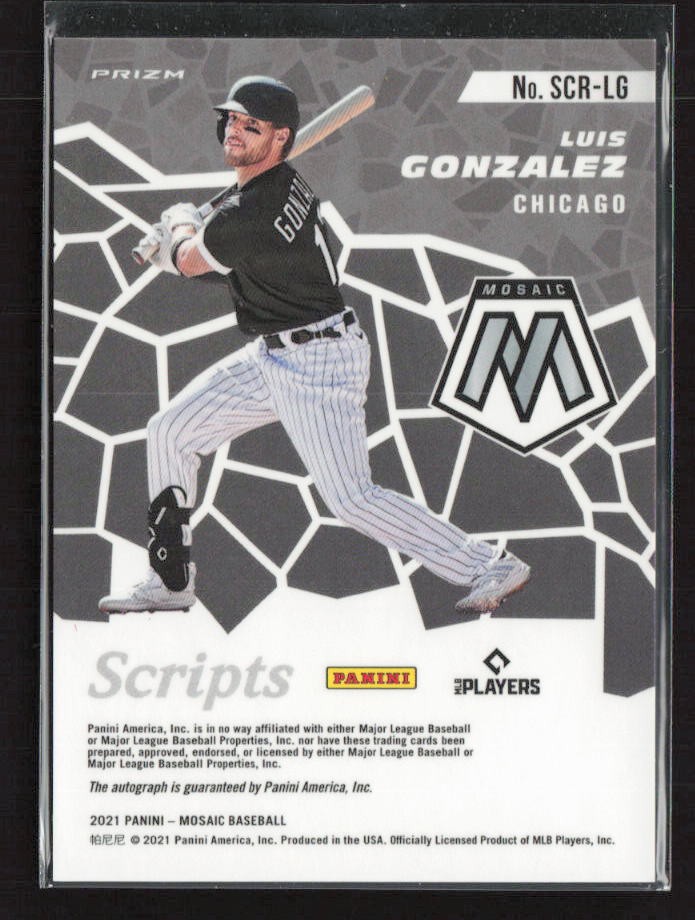 2021 Panini Mosaic #SCR-LG Luis Gonzalez Scripts Auto Chicago White Sox ...