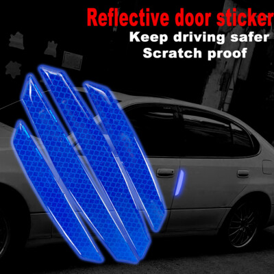 4pcs Blue Car Side Body Reflective Graphics Blue Decal Sticker DJC A | eBay