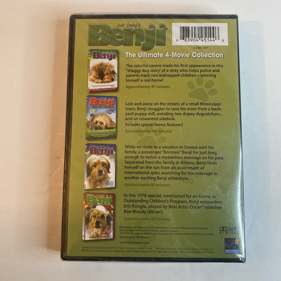 Joe Camp’s Benji - The Ultimate 4-Movie Collection DVD Set - Sealed ...