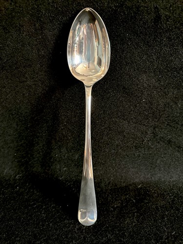 Large Silver Serving Spoon Rat Tail Pattern Sheffield England Hallmarks ...