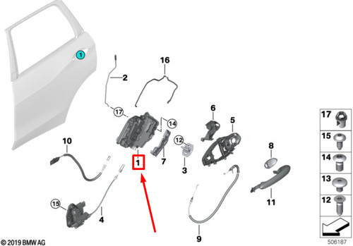 BMW X5 G05 REAR LEFT DOOR LOCK SYSTEM 7477705 51227477705 NO DUTY TO 🇺🇸 ...