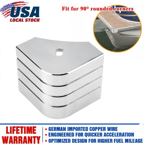 1Pack Aluminum Boat Deck Corner Cap for 90° Rounded Corner, for Pontoon ...