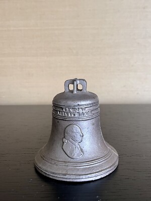 Vintage / Antique Cast Iron Liberty Bell 1776 George Washington Piggy ...