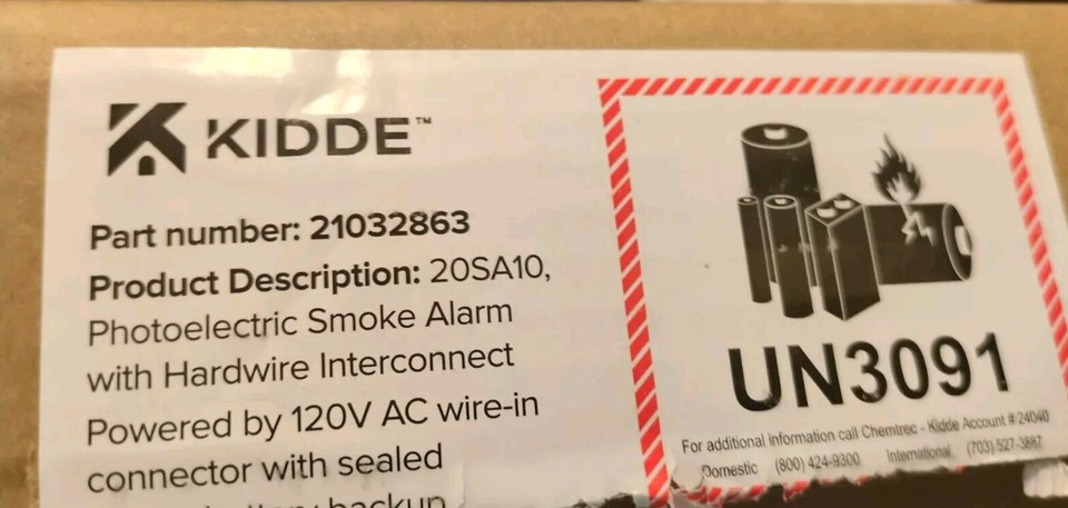 Kidde 20SAR Hardwired Interconnected Smoke Detector with Photoelectric ...
