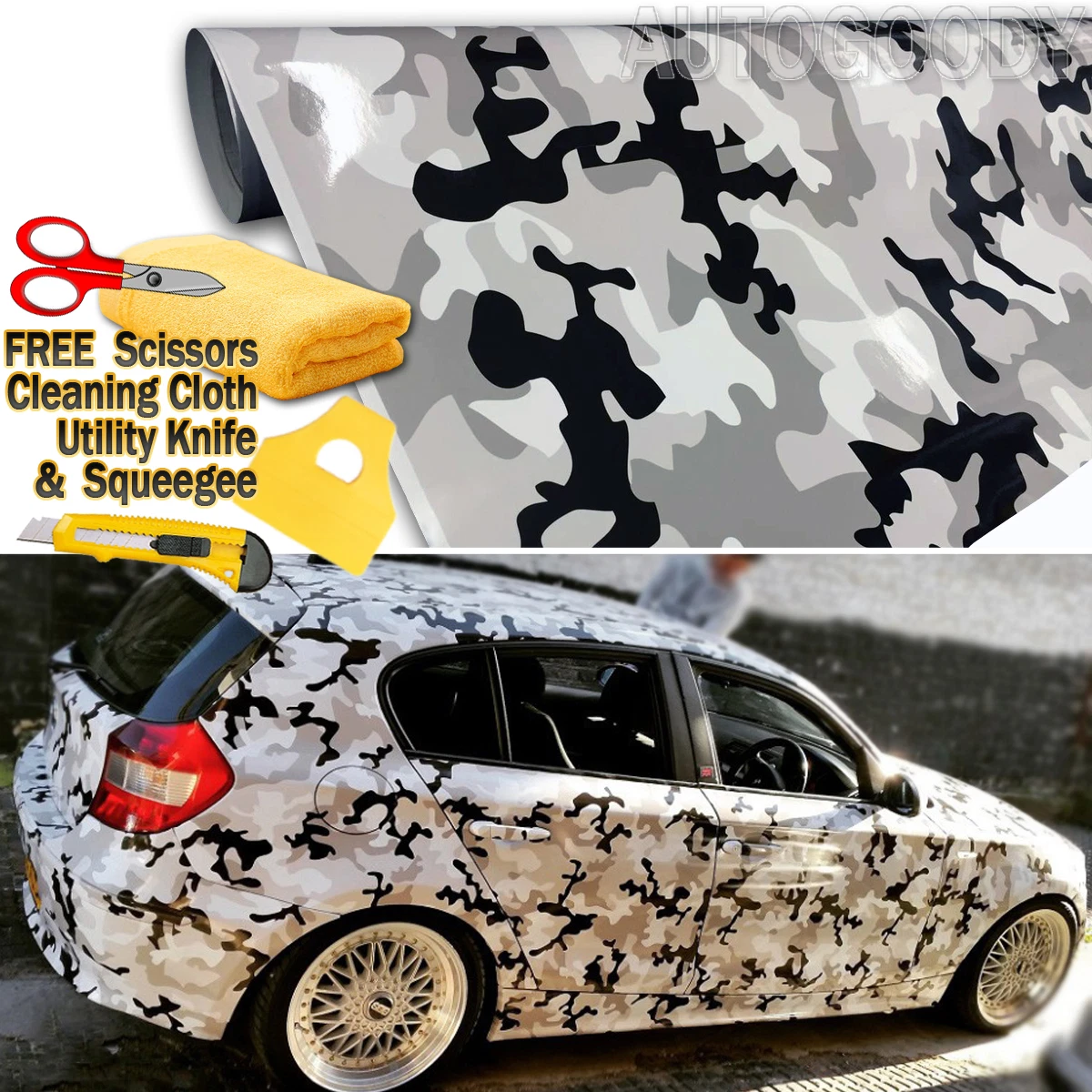 Snow Camo Vinyl Wrap