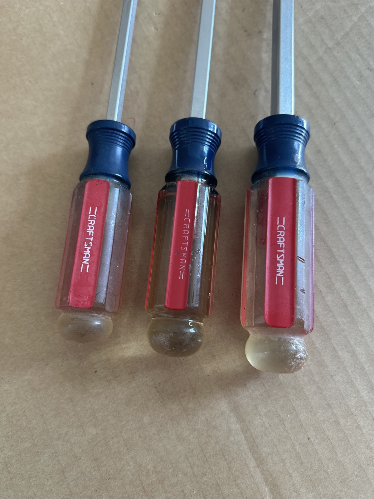 VTG Craftsman Flat Screwdrivers Set of 3: 3/8" 41588, 5/16" 41587, 1/4 ...