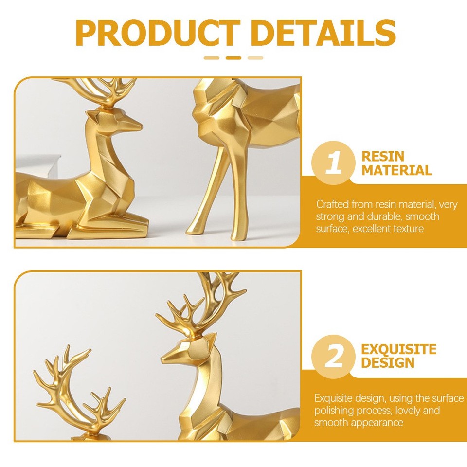 2 Pcs Origami Elk Ornaments Deer Statue Baby Reindeer Christmas ...