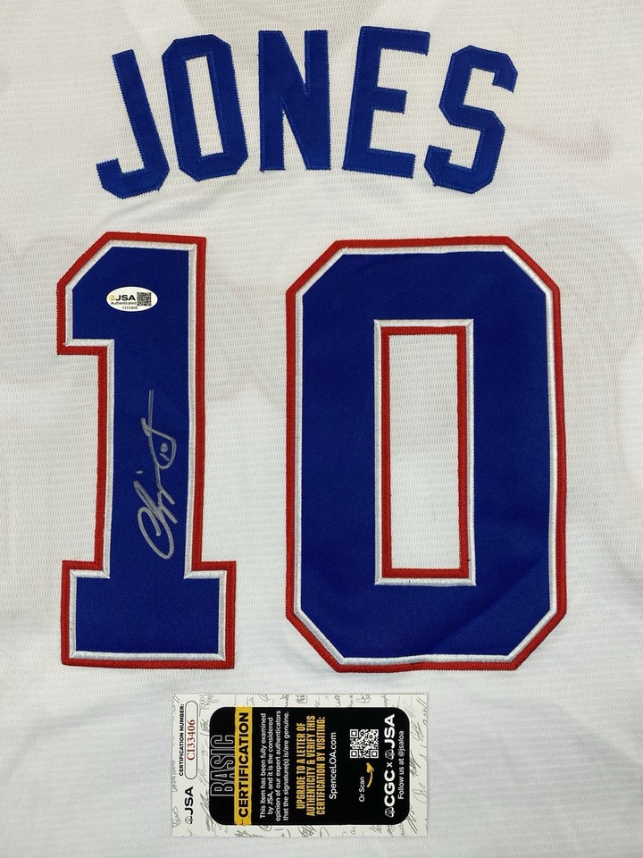 ATLANTA BRAVES- CHIPPER JONES AUTOGRAPH #10 NIKE THROWBACK JERSEY JSA ...
