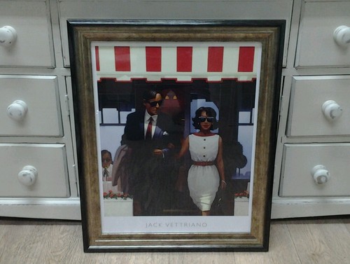 Lunchtime Lovers by Jack Vettriano Large Deluxe Framed Art Print ...