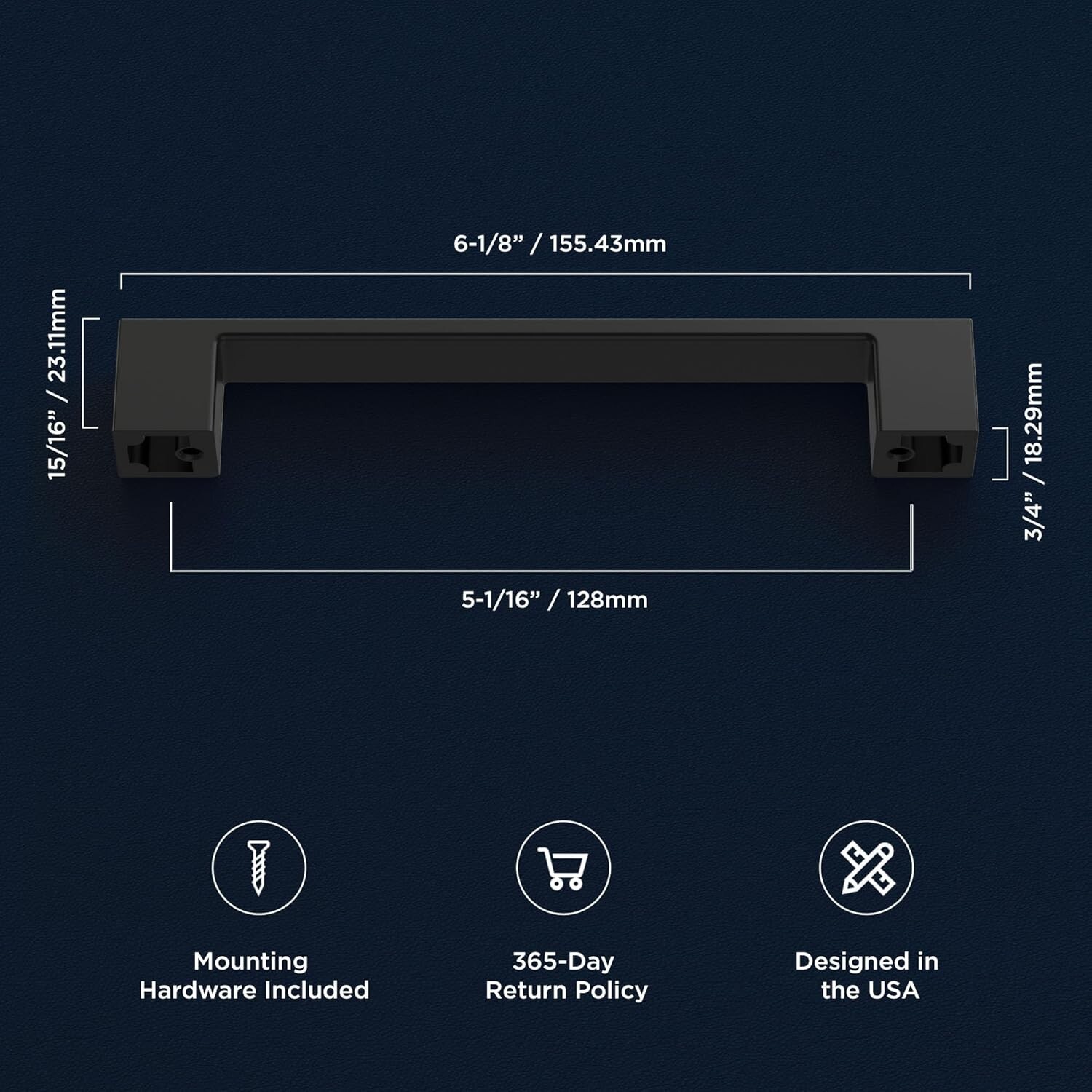 Heritage 9 Pack Square Cabinet Pulls, Low Profile Handles for Kitchen ...