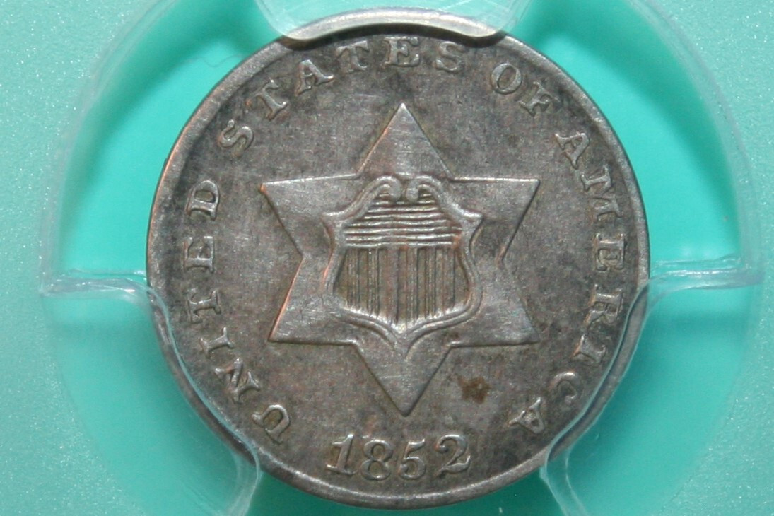 1852 FS-301 Date Repunched Over Inverted Date - PCGS XF45 Three Cent Trime - 3CS | eBay