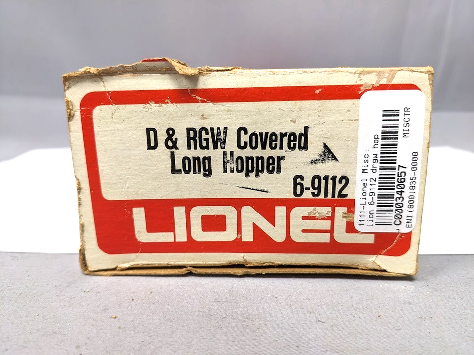 Lionel #6-9112 D&RGW Covered Long Hopper Original Box C-5 | eBay