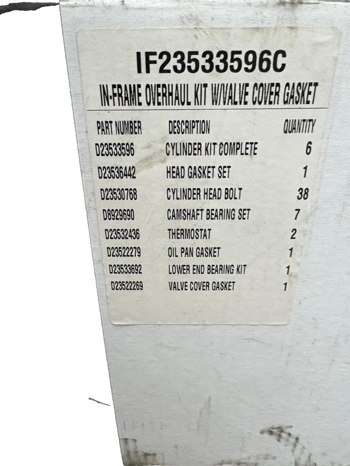 This is an AFA industries in-frame overhaul kit. Part # is IF23533596C ...