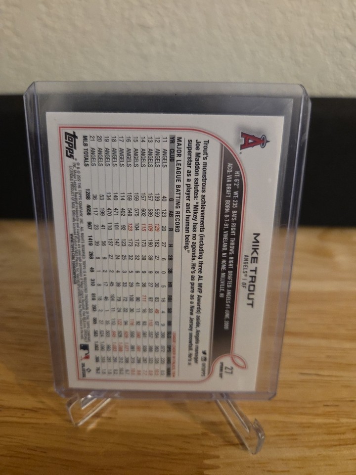 2022 Topps Opening Day - Mike Trout #27 Fielding in White Jersey | eBay UK