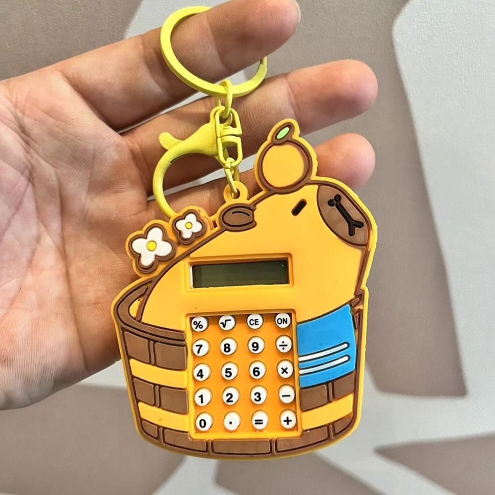 Cartoon Key Chain Silicone Keychain Pendant Cute Kapybara Calculator | eBay