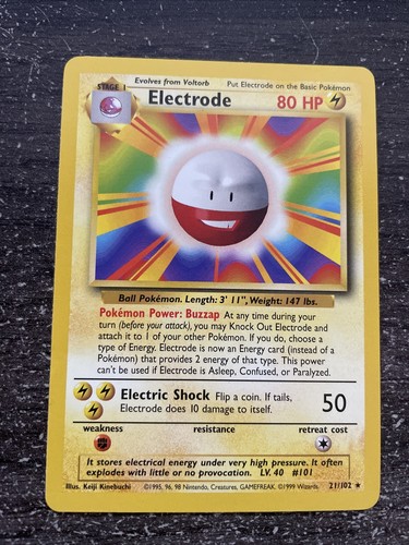 ELECTRODE RARE - POKÉMON 21/102 BASE SET PROCHE DU NEUF/NM ENGLISH | eBay