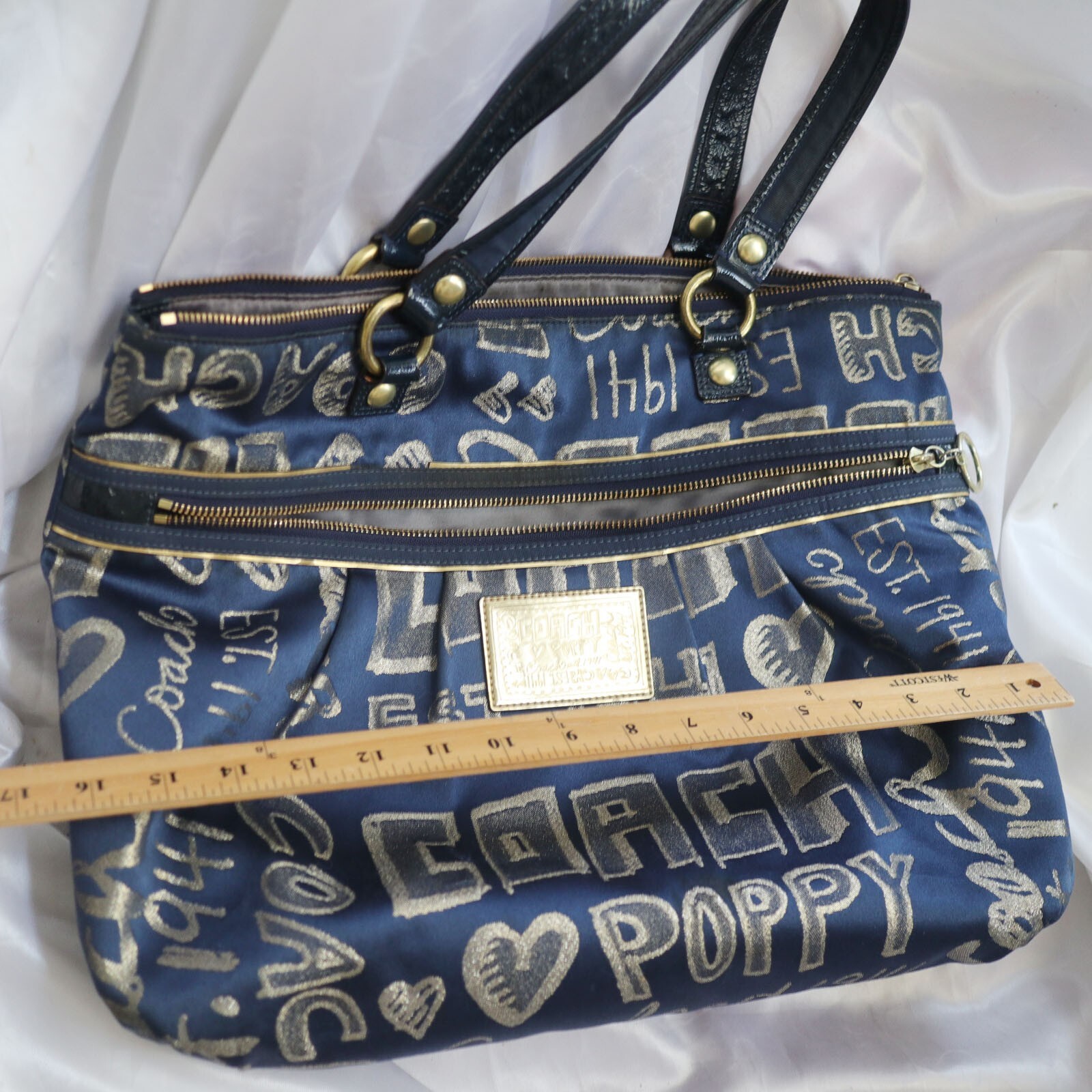 RARE Vintage Coach Navy & Gold #D1067-15301 Poppy Sto… - Gem