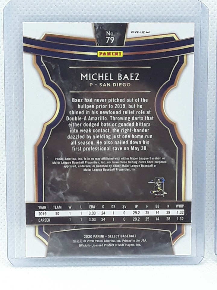 Michael Baez 2020 Select Baseball - Concourse TRI COLOR RC - San Diego ...
