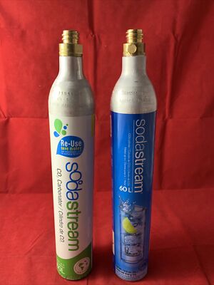 Lot of 2 EMPTY Sodastream CO2 Carbonator Canister Cylinder Bottles 14 ...