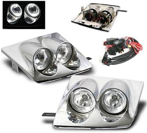 LED Halo Headlights Conversion Head Lamp Chrome Fits 89-93 Nissan 240SX ...