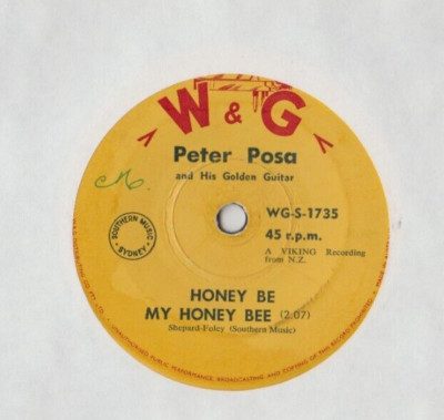 PETER POSA & HIS GUITAR White Rabbit / Honey Bee 7" EP RECORD AUSSIE ...