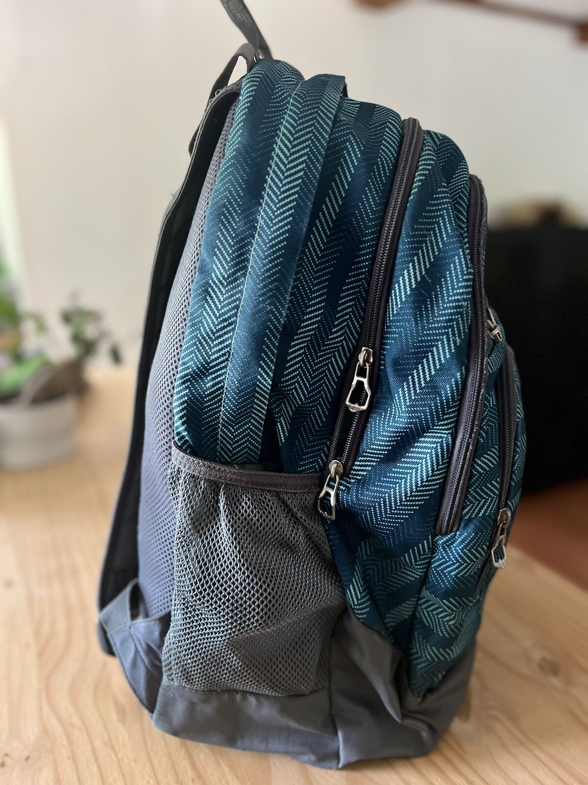 Adidas Geometric Large Blue, Green & Gray Backpack ( … - Gem