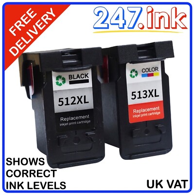 512 & 513 Compatible Ink Cartridges For Canon MP250 MP240 (Set) (non ...