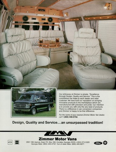 1990 Zimmer Motor Vans Excellence through Design Custom Luxury VINTAGE ...