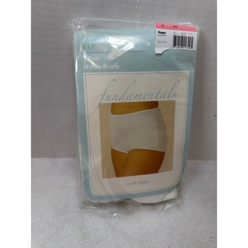 NOS VTG Sears Fundamentals Briefs Women Size 10 White 3 Pair Pack VIP ...