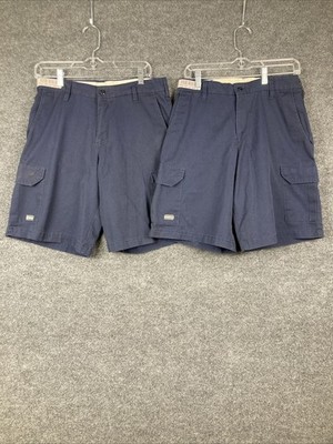 Set of 2 Unifirst Softwill Mens Size 32X Navy Blue Cargo Pocket Work ...