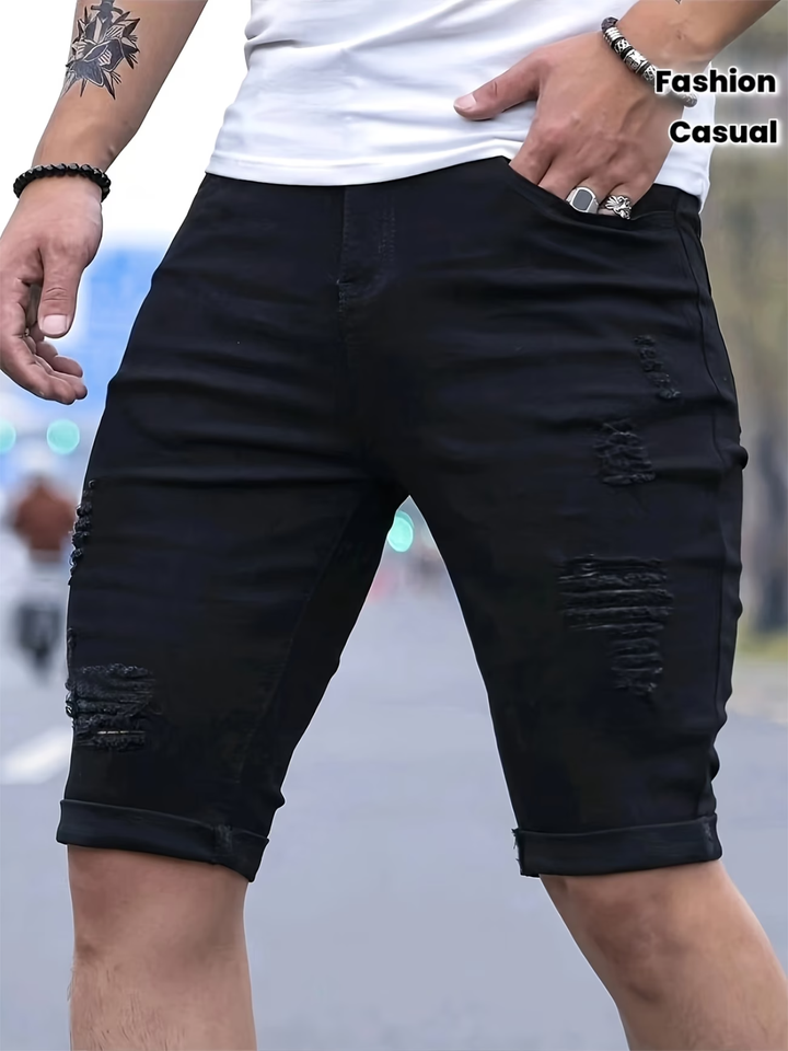 Herren Destroyed JEANS SHORTS - SHORT PANT - SOMMER BERMUDA ; MENS ...