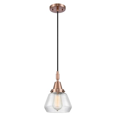 Innovations Caden Fulton 1Lt 7" Cord Mini Pendant, Copper/Clear - 447 ...